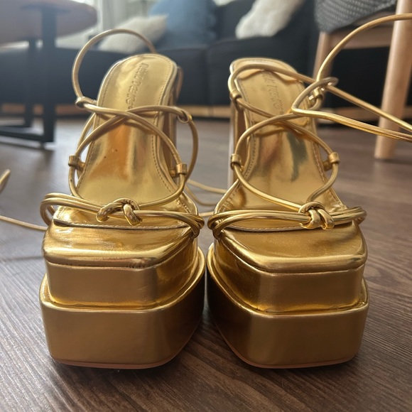 Public Desire | Shoes | Public Desire Gold Platform Heels | Poshmark